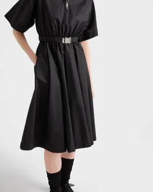 Prada Re-nylon Short Sleeve Belted Dress