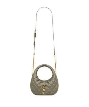Saint Laurent Icarino Mini In Quilted Nappa - Strong Moss