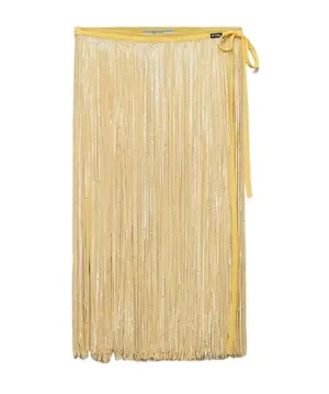 Prada Sequined Fringe Wrap Skirt - Cream