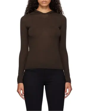 COURREGES Hooded Knitted Top
