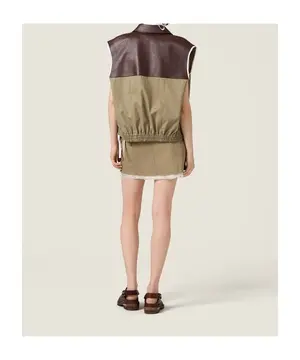 Miu Miu Leather And Chino Vest