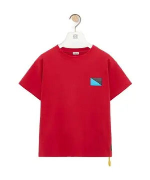 Loewe Cotton Blend T-shirt With Leather Patch