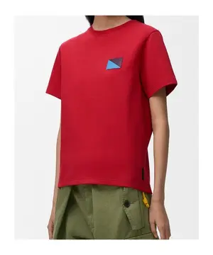 Loewe Cotton Blend T-shirt With Leather Patch
