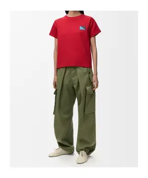 Loewe Cotton Blend T-shirt With Leather Patch