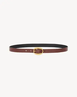 Saint Laurent Oval Buckle Belt - Red
