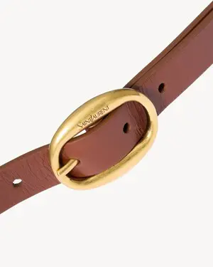 Saint Laurent Oval Buckle Belt - Red
