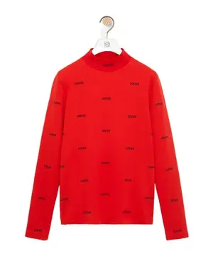 Loewe Long-sleeve Knit Top With All-over Embroidery