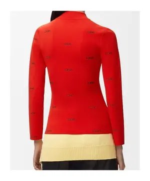 Loewe Long-sleeve Knit Top With All-over Embroidery