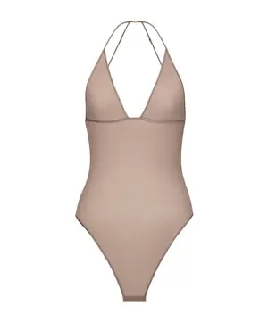 Saint Laurent Backless Bodysuit In Stretch Silk Muslin