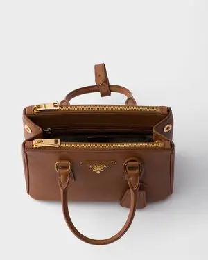Prada Galleria Mini Saffiano Leather Bag - Cognac
