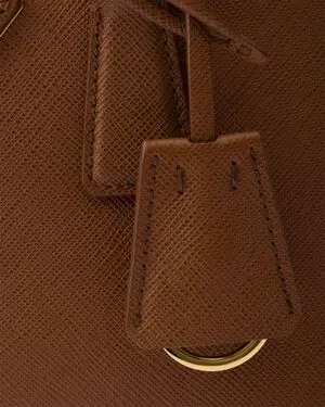 Prada Galleria Mini Saffiano Leather Bag - Cognac