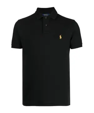 Polo Ralph Lauren Embroidered-pony Polo Shirt - Black