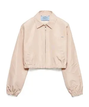 Prada Faille Blouson Jacket - Sand-colored