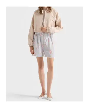 Prada Faille Blouson Jacket - Sand-colored
