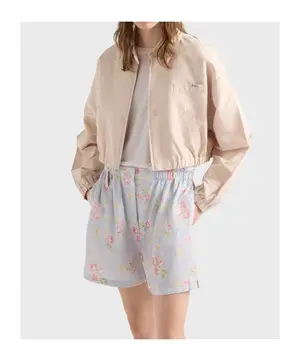 Prada Faille Blouson Jacket - Sand-colored