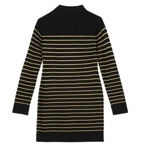 Balmain Striped High-neck Dress With Button Detail