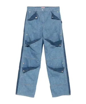 Kenzo Japanese Denim Multipocket Cargo Jeans