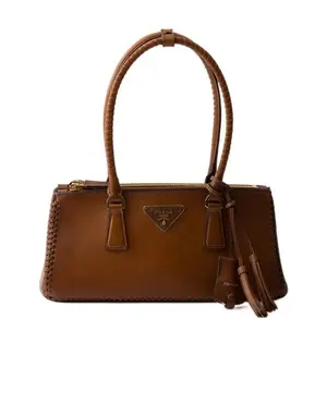 Prada Galleria Medium Leather Bag - Cognac