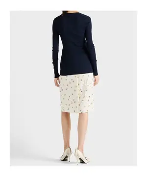 Prada V-neck Cotton Cardigan With Tassel Trim