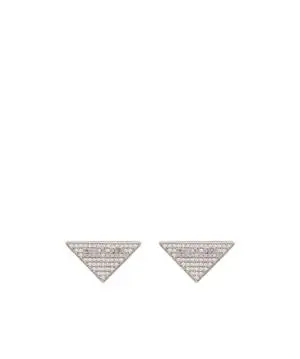Prada Crystal Logo Jewels Zirconia Earrings - Yellow