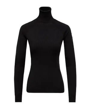 Moncler Ribbed Wool Blend High Neck Jumper