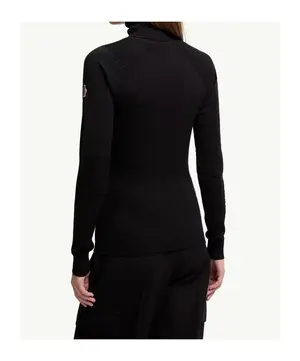 Moncler Ribbed Wool Blend High Neck Jumper