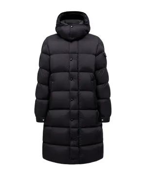 Moncler Hanoverian Hooded Long Down Jacket - Black