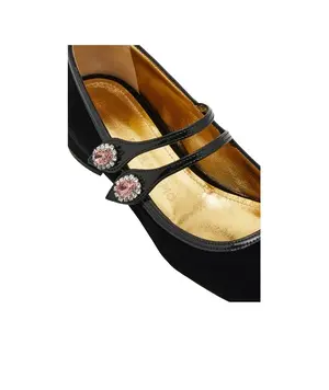 FERRAGAMO Embellished Velvet Mary Jane