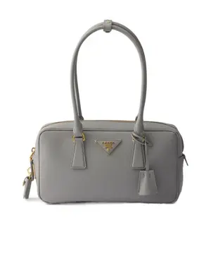 Prada Small Saffiano Leather Top-handle Bag - Cloudy Gray