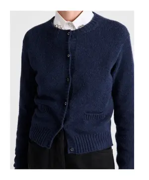Prada Crewneck Button-up Cardigan