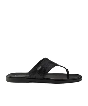 Prada Woven Leather Thong Sandals