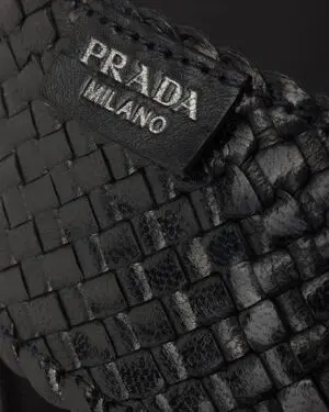 Prada Woven Leather Thong Sandals