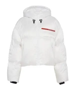 Prada Cropped Technical Re-nylon Down Jacket With Hood