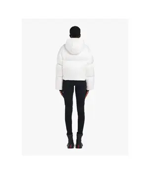 Prada Cropped Technical Re-nylon Down Jacket With Hood
