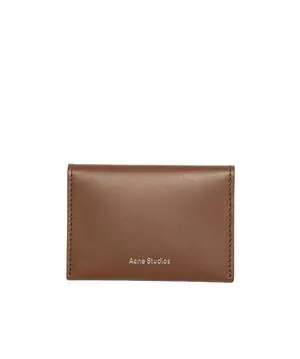 Acne Studios Logo Printed Folded Cardholder - Camel Brown