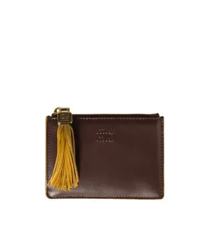 Miu Miu Leather Card Holder - Red