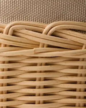 Prada Wicker And Canvas Bucket Bag