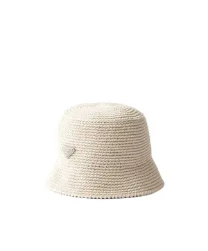 Prada Crochet Bucket Hat - Ivory