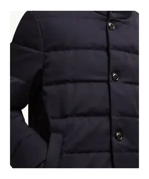 Moncler Vallon Pierre Hooded Wool Long Down Jacket