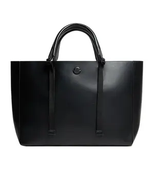 Moncler Carlo Leather Tote Bag - Black