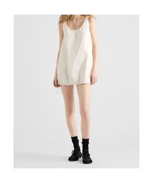 Prada Sleeveless Technical Pongé Mini-dress - Ivory