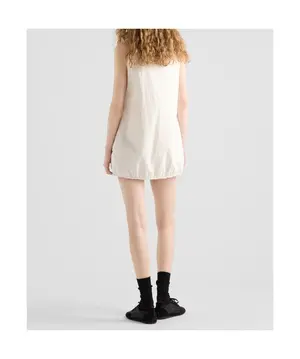 Prada Sleeveless Technical Pongé Mini-dress - Ivory