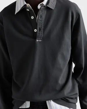 Prada Long-sleeved Cotton Polo Shirt