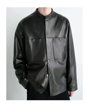 LEMAIRE Snap-closure Patch-pocket Leather Overshirt