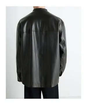 LEMAIRE Snap-closure Patch-pocket Leather Overshirt