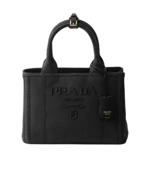 Prada Jardinière Small Cotton Canvas Bag - Black