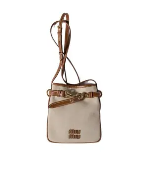 Miu Miu Canvas And Leather Pouch