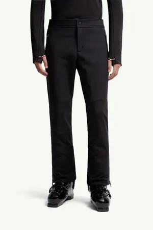 Moncler Poplin Ski Pants With Leather Logo Detail