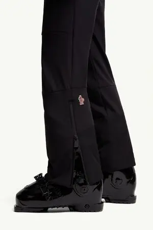 Moncler Poplin Ski Pants With Leather Logo Detail