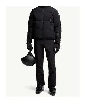 Moncler Poplin Ski Pants With Leather Logo Detail